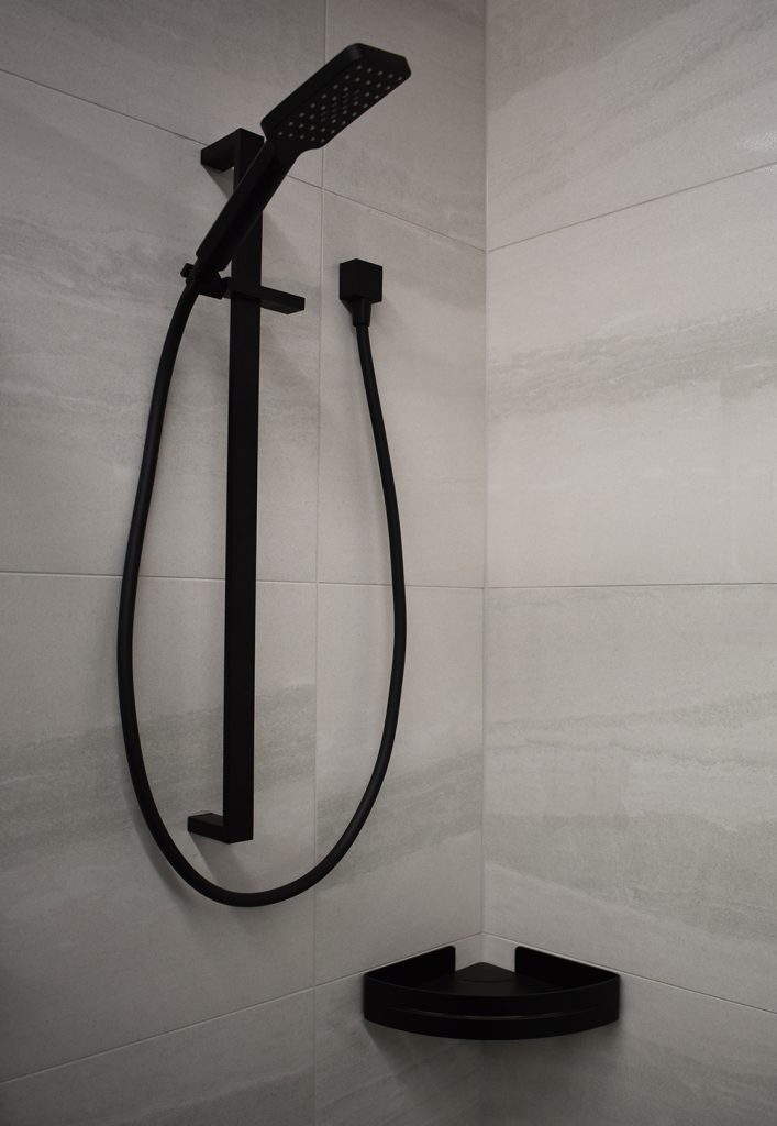 Calypso Corner Shower Shelf Black | Showerwell Home Products